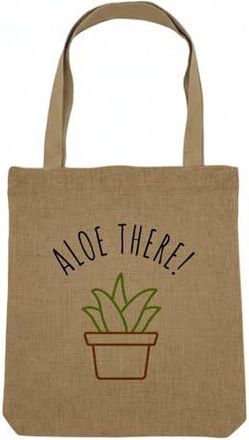 Fabulous Sac Shopping Tote Bag Aspect Lin - Aloe There! Plants Pot Aloe Vera Gardening - Sac de Courses Toile Epaisse 360g Beige Naturel Cabas Port&eacute; Epaule Sol