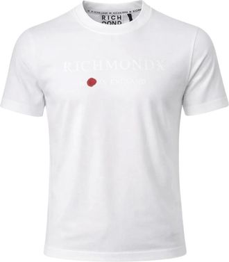 John Richmond Homme, Tops, Blanc, Taille: XS Logo T-Shirt