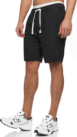 Indicode Herren Kendari Chino Shorts aus 80% Baumwolle | Herrenshorts Chinoshorts Bermuda Black, XL