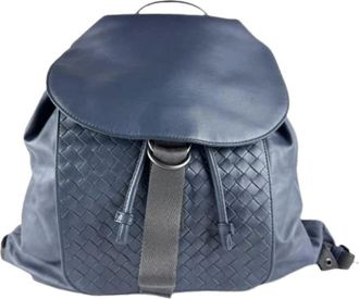 Bottega Veneta unisex, Pre-owned, Bleu, Taille: ONE Size Sac &agrave; dos en cuir vintage Pre-owned