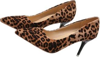 IFUNDOM Escarpins &agrave; Talons Hauts pour Femmes Taille 39 &agrave; Imprim&eacute; L&eacute;opard Chaussures &agrave; Bout Ferm&eacute; en Mat&eacute;riau Synth&eacute;tique &Eacute;l&eacute;gantes et Mode pour Soir&eacute;e Mariage
