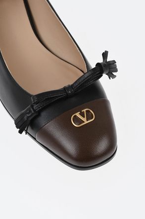Valentino Ballerinas aus Leder mit kontrastierender Spitze Valentino