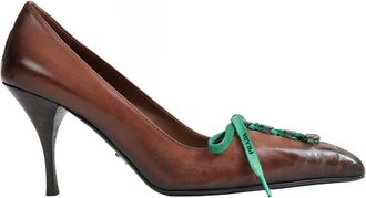 Prada Antiqued Leather Pumps