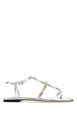 Jimmy Choo London Gwyn Daisy Sandal - Silver