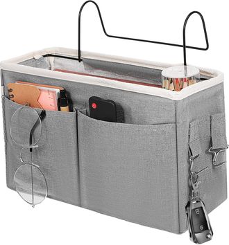 Cabilock Hängender Aufbewahrungsbeutel Baumwolle Eisen Mehrfachfächer Aufbewahrungstasche Für Bettgestell Tür Nachttisch Organizer Studentenwohnheim