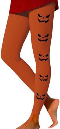 Generic Legging de sport 2026 pour femme, imprim&eacute; Halloween, pantalon de yoga taille haute avec design r&eacute;sistant aux squats, Orange, M