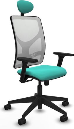 Piqueras y Crespo Sessel f&uuml;r Home Office, mit 3D-Armlehnen, h&ouml;henverstellbarer Lendenwirbelst&uuml;tze und festem Kopfteil, ausgestattet mit Sincro 3 Positionen und Schneide