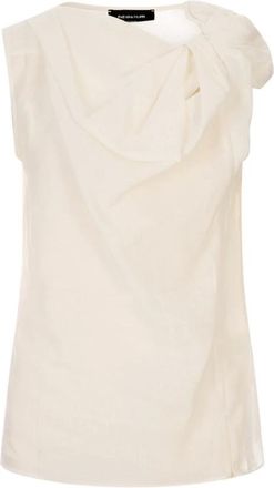 Fabiana Filippi Femme, Blouses et Chemises, Blanc, Taille: 38 FR Tie-neck Top