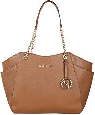 Michael Kors Jet Set Travel Sac à bandoulière en cuir avec grande chaîne, Bagage