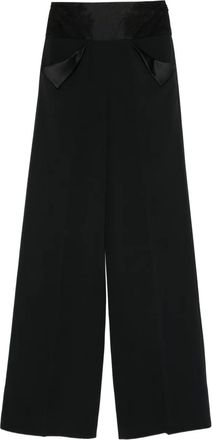 Ermanno Scervino pantalon ample à empiècements en dentelle - Noir