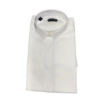 Tom Ford Homme, Chemises, Blanc, Taille: M Chemise Charmeause Fluide