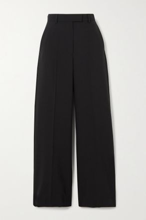 Valentino Garavani Hose Mit Geradem Bein Aus Grain De Poudre Aus Wolle - Schwarz