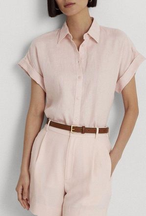 Polo Ralph Lauren T-Shirt LAUREN Hemd Linen Broono Dolman-Sleeve Shirt Bluse Tee Lino