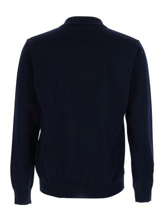 Valentino Mens Sweater Polo Collar Blue Wool Virgin Top
