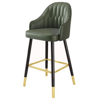 Generic Barhocker in Tresenh&ouml;he, Barhocker im Mid-Century-Stil mit R&uuml;ckenlehne und Bezug aus PU-Leder, Barhocker f&uuml;r das Wohnzimmer