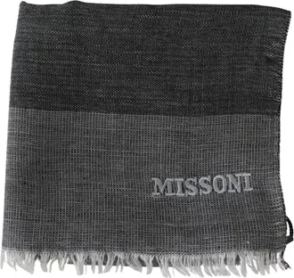 Missoni Homme, Accessoires, Gris, Taille: ONE Size &Eacute;charpe en laine ray&eacute;e