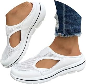Minetom Chaussons Femme Mules À Enfiler Sabots De Jardin Confortables Et Respirants en Maille pour LIntérieur Et LExtérieur Pantoufles avec Découpes Latérales