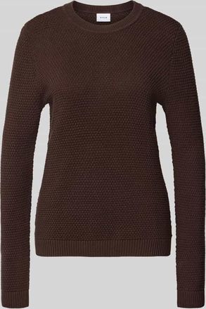 Vila Strickpullover mit Strukturmuster und Rundhalsausschnitt