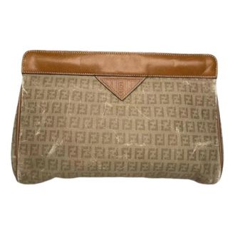 Fendi Pochette en toile Pre-owned - Femme - Pre-owned - Brun - Taille: ONE Size