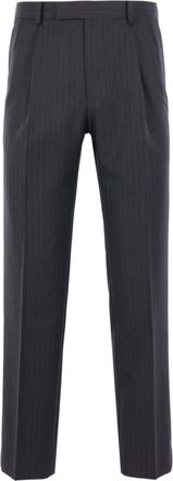 Auralee striped straight-leg trousers - Gris