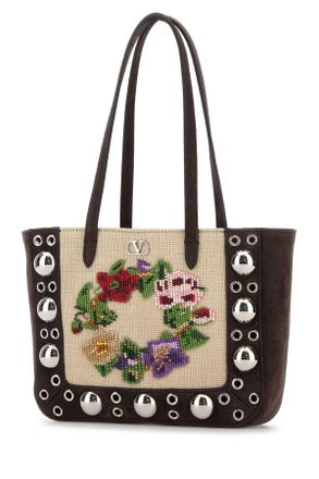 Valentino Garavani Womens Brown Suede Nellc&atilde;te Shoulder Bag Multicolortestadimoro Cowhide - Bos Taurus Borse A Mano