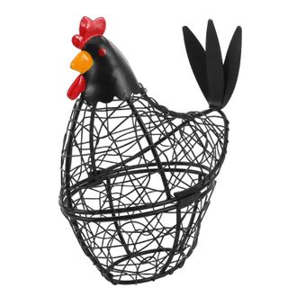 Soimiss K&uuml;chen Eierkorb aus Draht 17X9X19cm Schwarz Eierhalter f&uuml;r Arbeitsplatte und K&uuml;hlschrank mit Luftzirkulation Stabiler Metallrahmen Dekorativer Eierauf