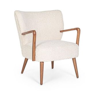 Hellin Hellin - Fauteuil crapaud &agrave; accoudoirs en tissu peluche - jim