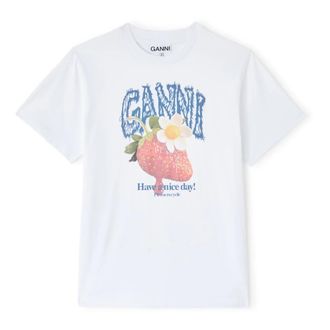 Ganni Have a Nice Day T-shirt - - Tops - Damen - Wei&szlig; - S