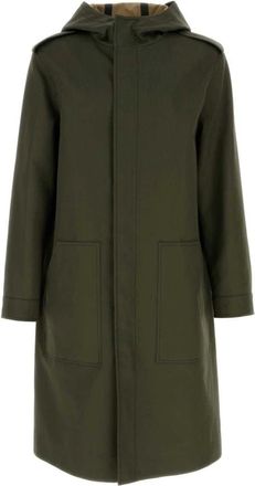 Valentino Garavani Homme, Manteaux, Vert, Taille: L Trench-coat &agrave; capuche en coton