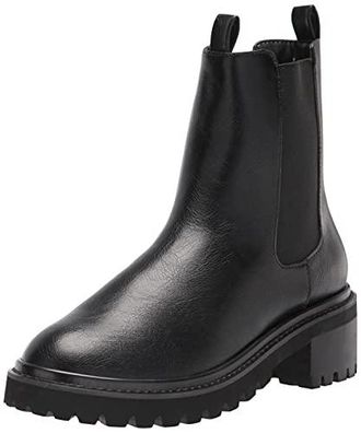 The Drop Saviah Bottines Chelsea pour Femme, à Enfiler, Semelle Épaisse, Noir, Pointure 38,5