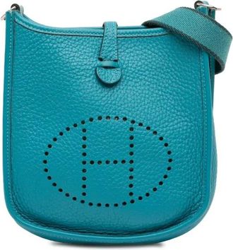Hermès 2014 Clemence Evelyne TPM Umhängetasche - Blau