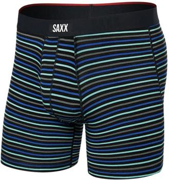 SAXX Underwear Co. Sous-v&ecirc;tements pour homme avec pochette Vibe Xtra Boxer Braguette, Homme Stripe-Sport Bleu, Large