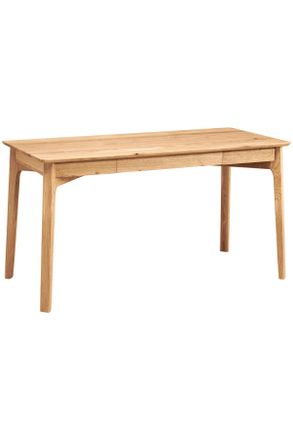 Linea Natura Schreibtisch, Eiche, Holz, Eiche, massiv, 1 Schubladen, rechteckig, konisch, 65x75x140 cm, FSC, Arbeitszimmer, Schreibtische, B&uuml;rotische
