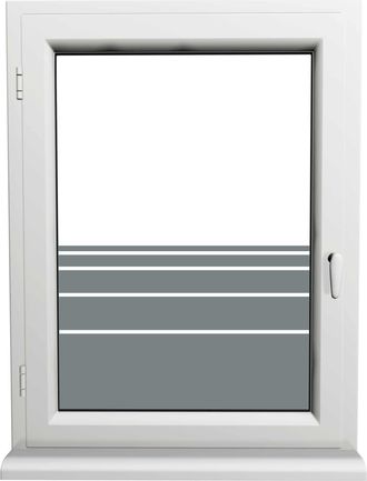 Indigos UG Sichtschutzfolie - selbstklebend matt - grau - dynamische Streifen - Fenster - für Innen und Außen geeignet - Schaufenster - Sonnenschutz - Fensterfol