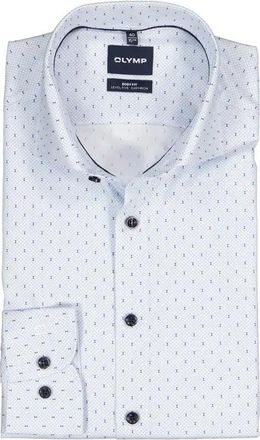 Olymp Herren Hemden blau Baumwoll-Stretch