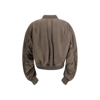 Rick Owens Mens Gray Lamb Ovis Aries Bomber Clothing