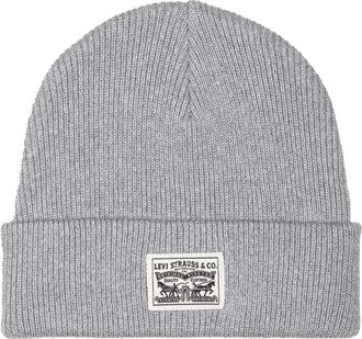Levi's unisex, Accessoires, Gris, Taille: ONE Size Bonnet en laine &agrave; &eacute;cusson Backpatch