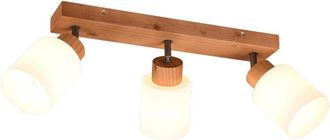 Reality Assam bar 3 spots base en bois avec verre blanc l. 45cm