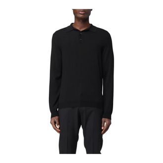Zanone Homme, Pulls, Noir, Taille: XL Polo Classique &agrave; Manches Longues