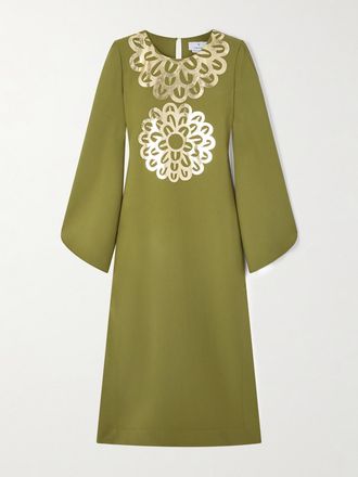 Themis.Z Robe Midi En Crêpe Anthos - Vert