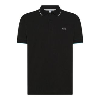 Sun 68 Schwarzes Poloshirt mit Kragendetail - - Tops - Herren - Schwarzk - M