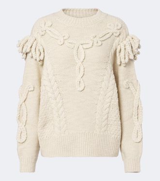 Isabel Marant Pull Katria en laine m&eacute;lang&eacute;e &agrave; franges