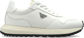 Emporio Armani Homme, Chaussures, Blanc, Taille: 42 EU Logo Baskets
