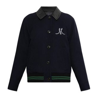 Marni Femme, Vestes, Bleu, Taille: 36 FR Wool Crepe Bomber Jacket