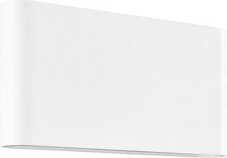 Brilliant Welbie LED Au&szlig;enwandleuchte 17,5cm wei&szlig; - moderne Au&szlig;enlampe mit 14W LED, 1300lm, 3000K, IP54, zweiseitigem Licht, energiesparend und langlebig