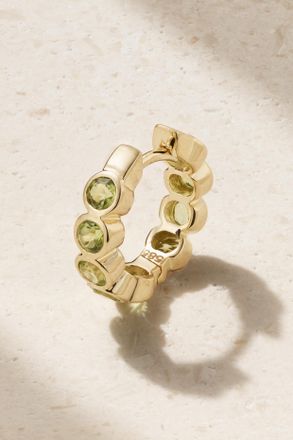 42 Suns Einzelne Kleine Creole Aus 14 Karat Gold Mit Peridoten - Gr&uuml;n