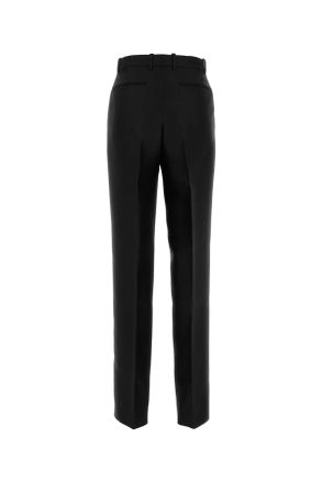 Gucci Womens Black Wool Blend Pant Exterior: Silk Pantaloni