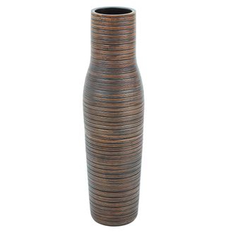 Leewadee Gro&szlig;e Deko Bodenvase F&uuml;r Dekozweige, Hohe Standvase F&uuml;r Pampasgras, Design Holzvase, 85 cm, Braun