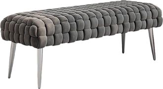 Generic Schuhbank für Den Eingangsbereich Keine Montage Erforderlich Stabiler Holzrahmen Trägt Bis Zu 250kg Hautfreundliches Samt-Sitzkissen für Eingangsberei