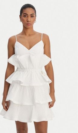 Fracomina Coctailkleid FQ26SD1007W83101 Wei&szlig; Regular Fit